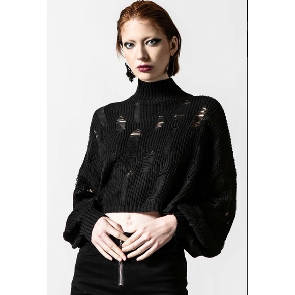 Killstar | Sweaters | Nwt Killstar Shredded Open Knit Sweater | Poshmark